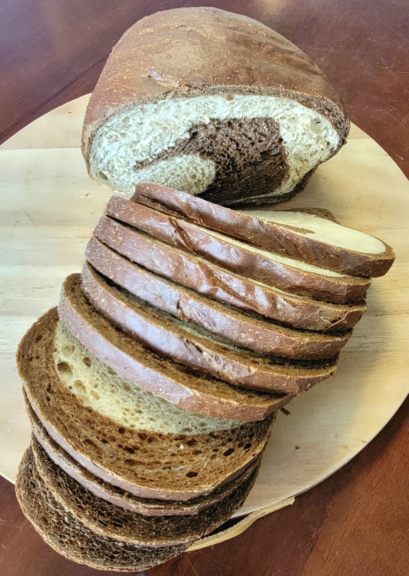 Sliced Marble Rye Bread - 1.5 pound loaf - Simple Simon Bakery